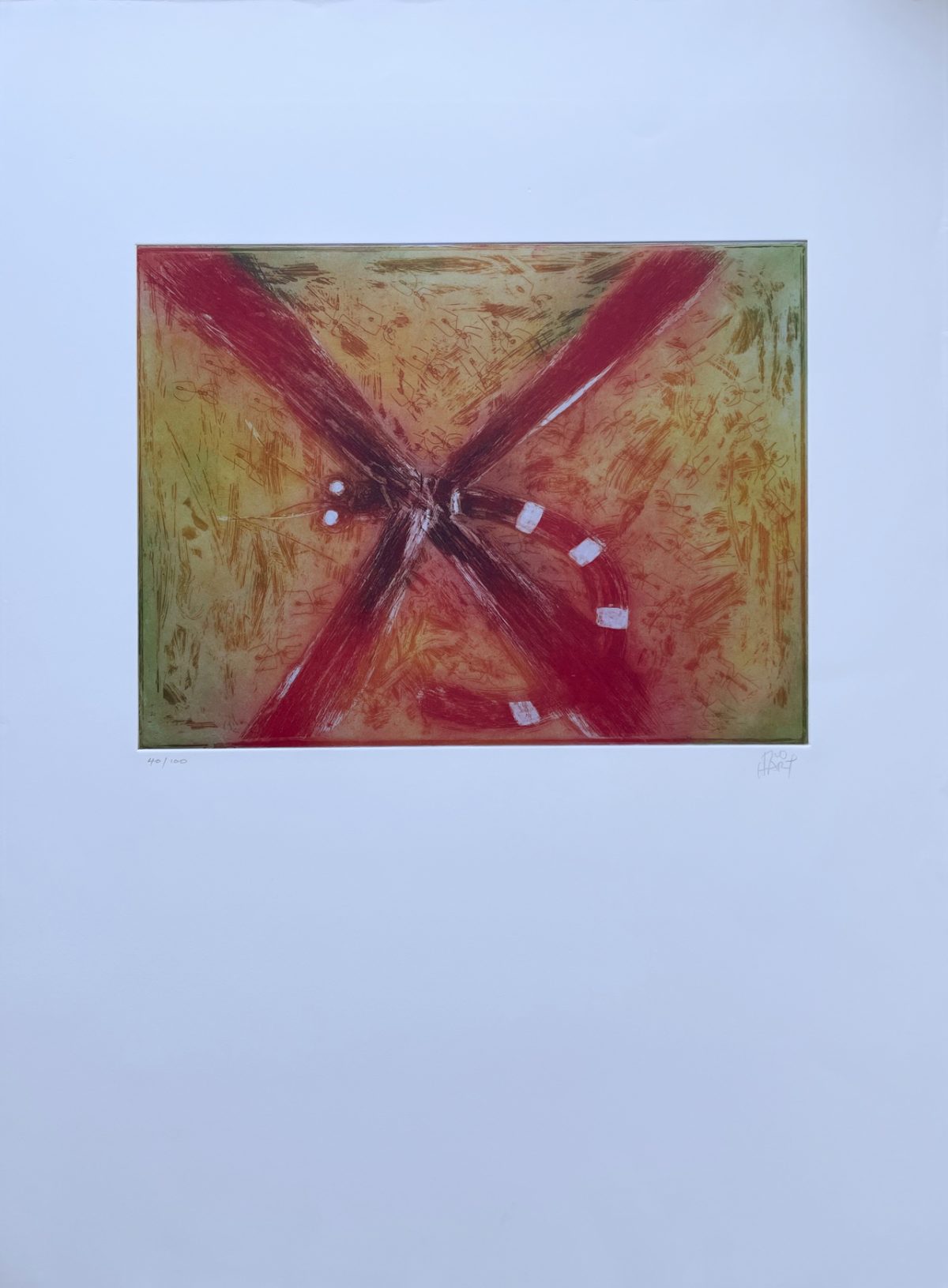 Pro Hart Etching (Aquatint with colour roll up) – Dragonfly - David Hart