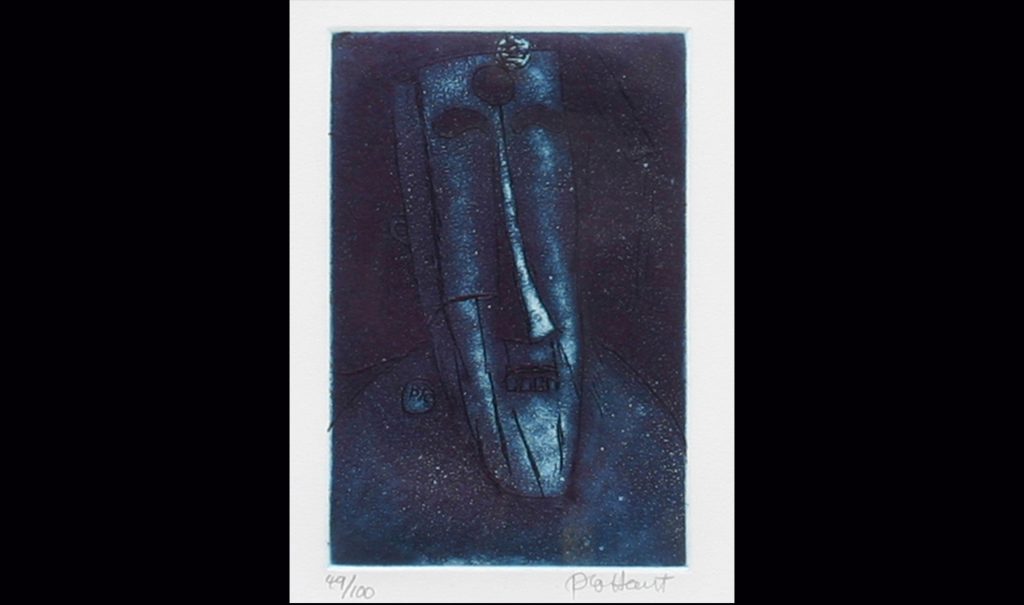 Pro Hart Etching (Aquatint) – The Mask - David Hart